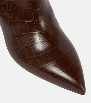 Paris Texas Croc-effect Leather Knee-high Boots