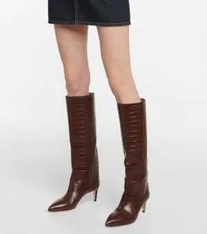 Paris Texas Croc-effect Leather Knee-high Boots