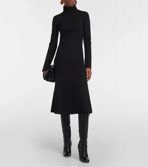 JOSEPH Turtleneck Silk-blend Midi Dress