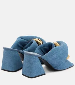 JW Anderson Chain And Twist Denim Mules - Blue