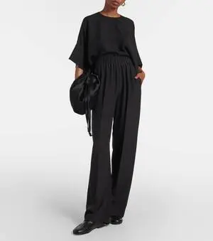 FFORME Maud Wide-leg Silk Pants - Black