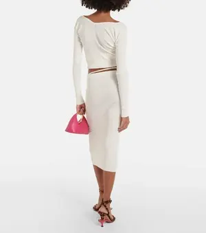 Jacquemus Pralu Scalloped Midi Skirt - White