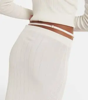 Jacquemus Pralu Scalloped Midi Skirt - White