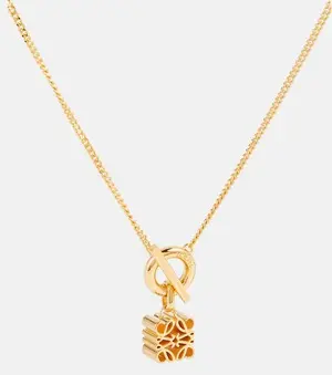 Loewe Anagram 24kt-plated Sterling Silver Necklace - Gold