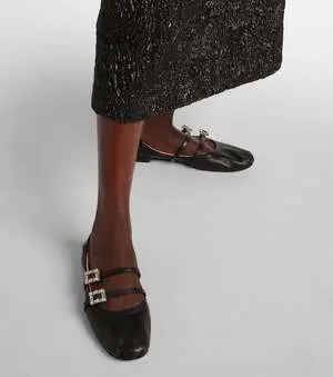 ROGER VIVIER Embellished Leather Ballet Flats