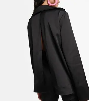 Jacquemus La Chemise Notte Satin Shirt - Black