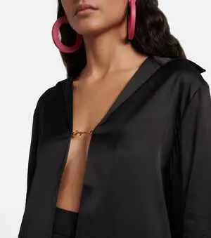 Jacquemus La Chemise Notte Satin Shirt - Black