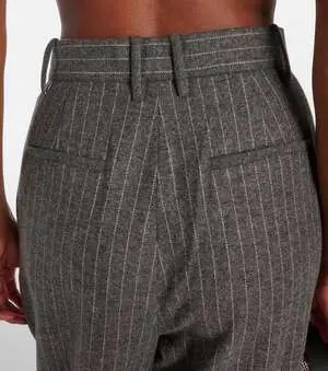Alex Perry Pinstriped High-rise Tapered Trousers
