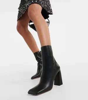 Amina Muaddi Marine 95 Nappa Leather Ankle Boots
