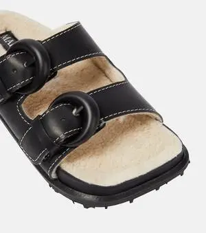 MARINE SERRE Leather Slides