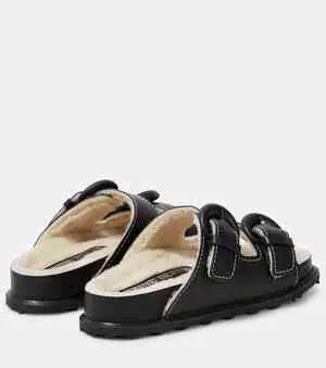 MARINE SERRE Leather Slides