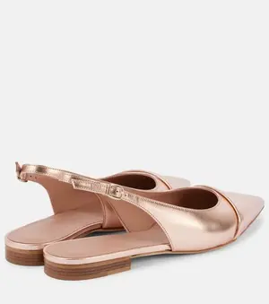 MALONE SOULIERS Jama Metallic Leather Slingback Ballet Flats