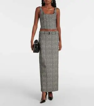 Staud Murray Herringbone Maxi Skirt