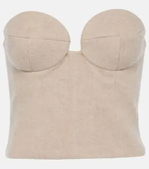Magda Butrym Cashmere Bustier - Beige