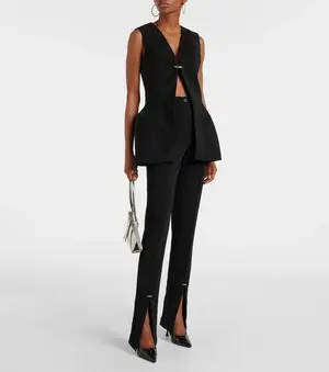 MUGLER High-rise Slim Pants - Black