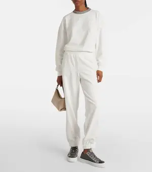 Brunello Cucinelli Cotton Jersey Sweatpants - White