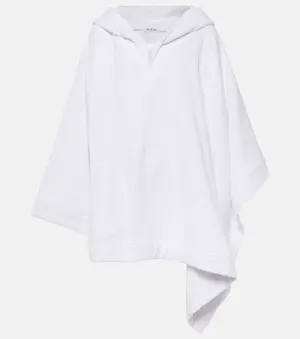 Alaïa Cropped Cotton Terry Hoodie - White