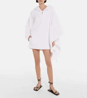 Alaïa Cropped Cotton Terry Hoodie