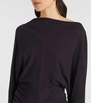 Dries Van Noten Draped Jersey Midi Dress