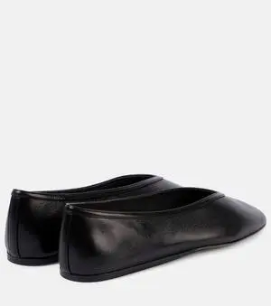 Le Monde Beryl Leather Ballet Flats - Black