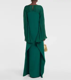 Safiyaa Silk-trimmed Kaftan