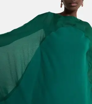 Safiyaa Silk-trimmed Kaftan