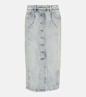 MARANT ETOILE Vandy Denim Midi Skirt - Blue