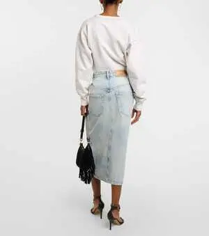 MARANT ETOILE Vandy Denim Midi Skirt - Blue