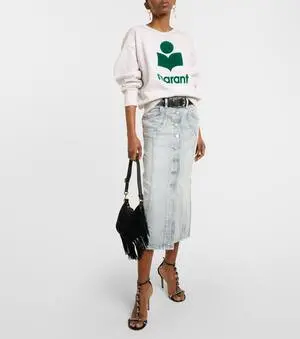 MARANT ETOILE Vandy Denim Midi Skirt - Blue