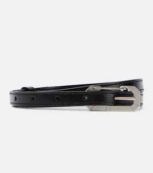 EERA Logo-engraved Buckled Leather Belt - Black