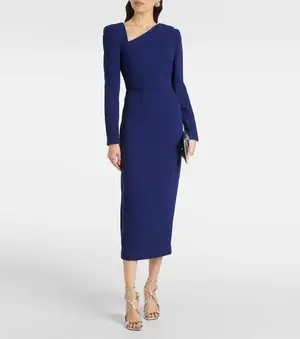 Roland Mouret Wool Crepe Midi Dress