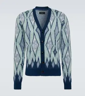 Amiri Argyle Mohair-blend Cardigan
