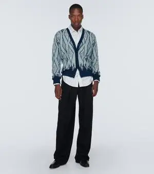 Amiri Argyle Mohair-blend Cardigan