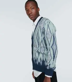 Amiri Argyle Mohair-blend Cardigan