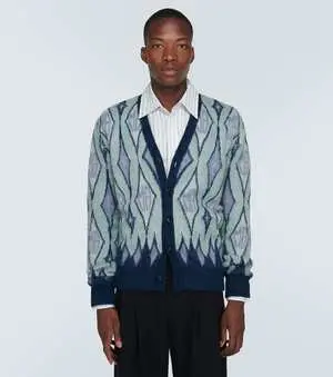 Amiri Argyle Mohair-blend Cardigan