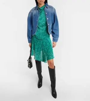 Isabel Marant Étoile Samia Silk-blend Top - Green