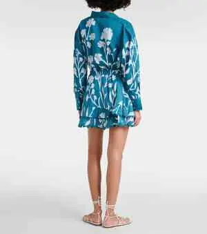 JULIET DUNN Majorelle Tiered Cotton Miniskirt