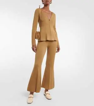 JOSEPH Wool-blend Knit Flared Pants