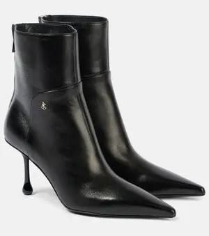 JIMMY CHOO Cycas 80 Leather Ankle Boots