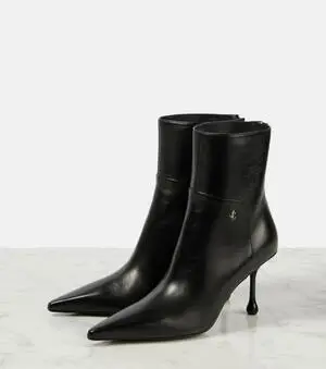 JIMMY CHOO Cycas 80 Leather Ankle Boots