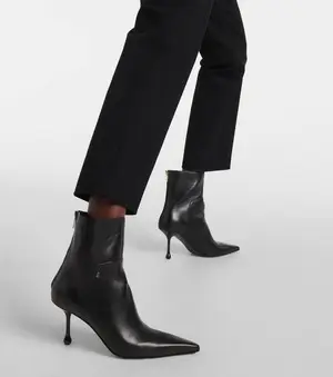 JIMMY CHOO Cycas 80 Leather Ankle Boots