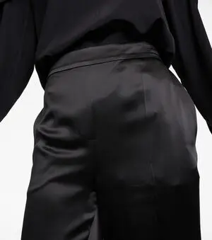 JOSEPH Tova Silk Satin Pants - Black