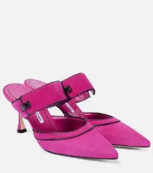 Manolo Blahnik Brontiamusa 70 Suede Mules