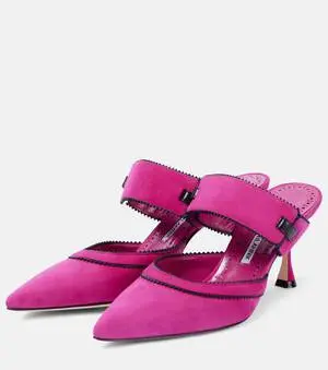 Manolo Blahnik Brontiamusa 70 Suede Mules