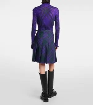 Burberry Checked Wool Wrap Skirt