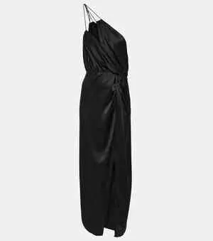 THE SEI One-shoulder Silk Midi Dress