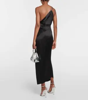 THE SEI One-shoulder Silk Midi Dress