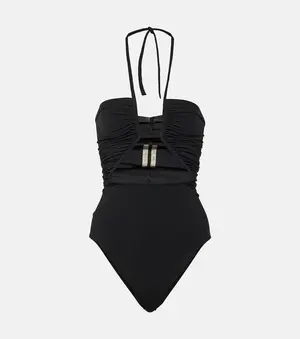 Rick Owens Halterneck Cutout Swimsuit - Black