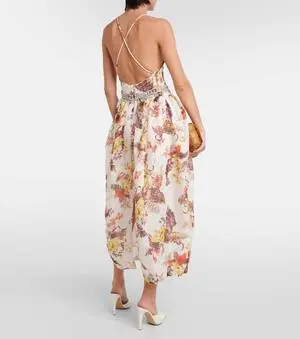 Zimmermann Matchmaker Embellished Floral Midi Dress