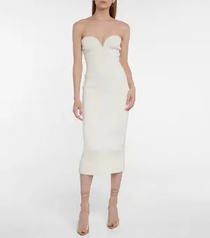 Galvan Thalia Strapless Midi Dress